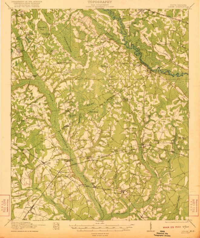 Lodge, SC (1921, 62500-Scale) Map by United States Geological Survey ...