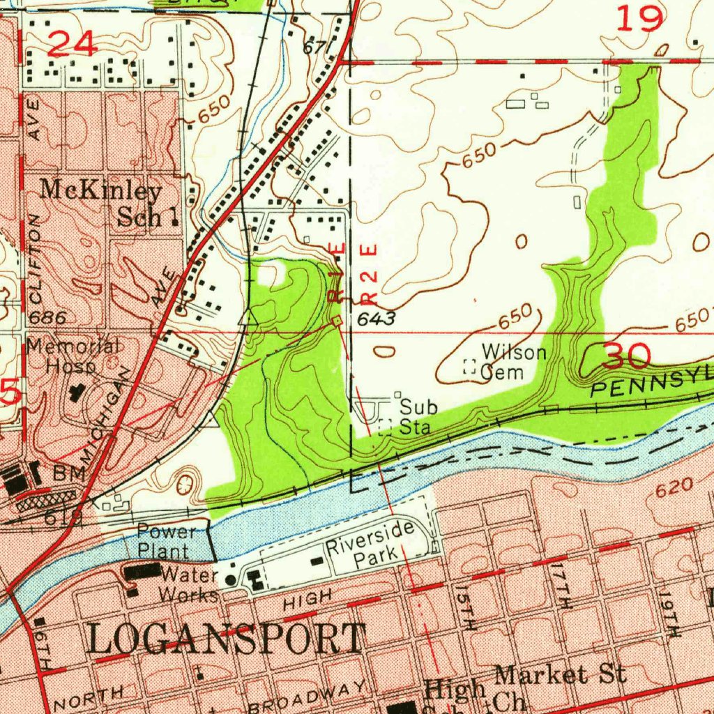 Logansport, IN (1955, 24000-Scale) Map by United States Geological ...
