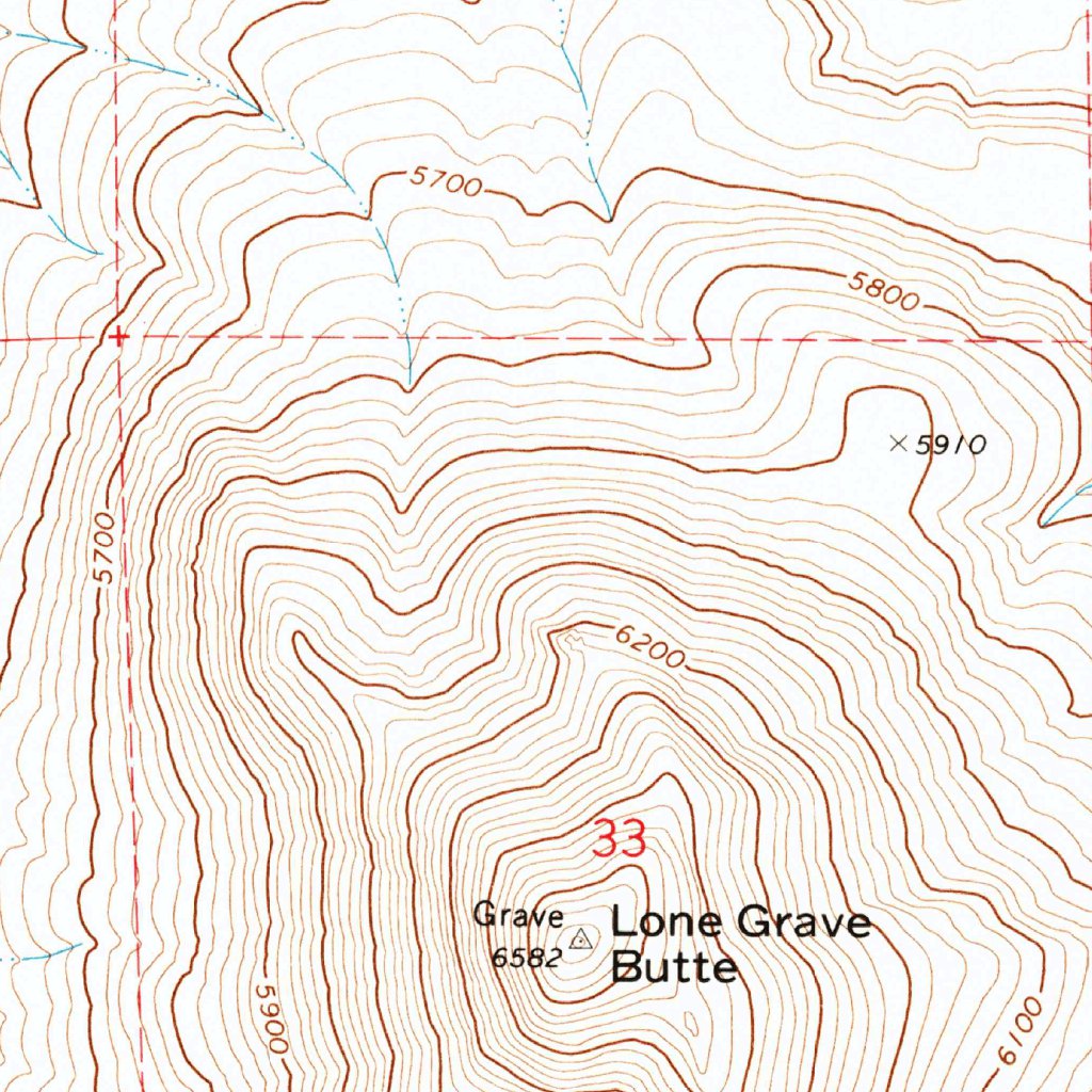 Lone Grave Butte, OR (1971, 24000-Scale) Map by United States ...