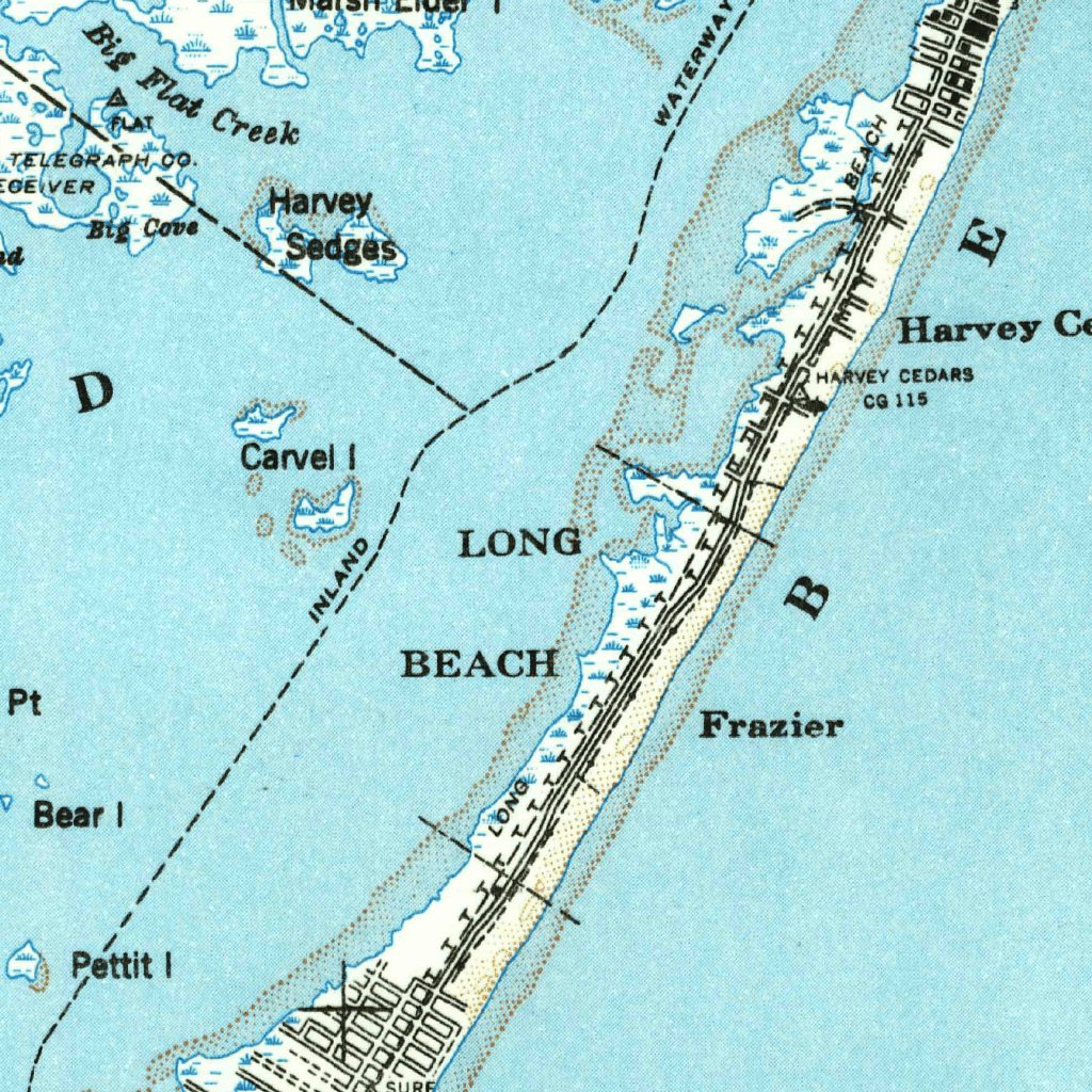 Long Beach, NJ (1948, 62500-Scale) Map by United States Geological ...