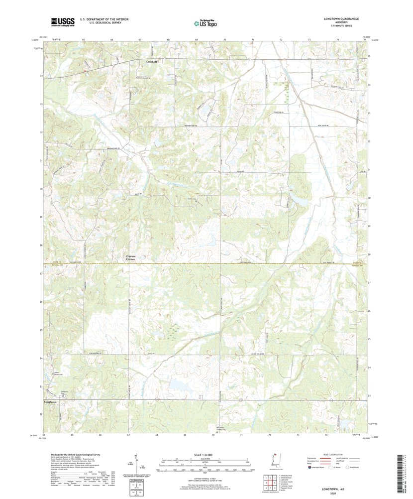 Longtown, MS (2020, 24000-Scale) Map by United States Geological Survey ...