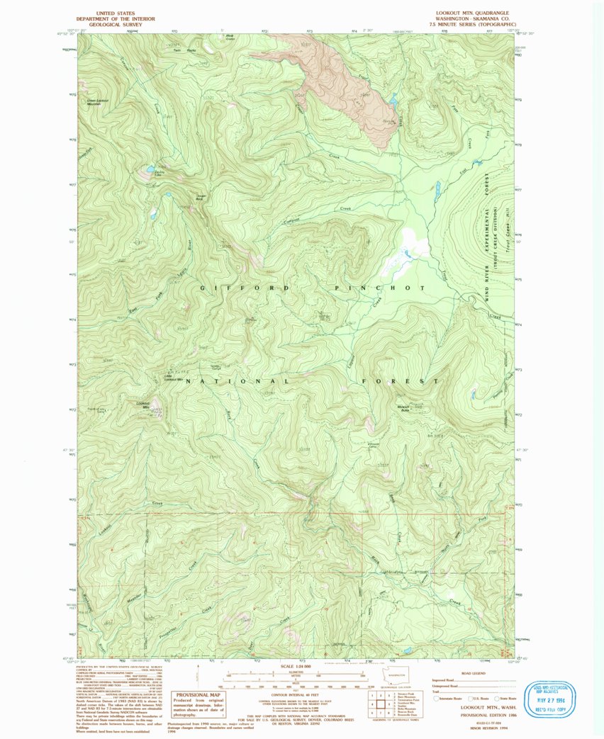 Lookout Mountain, WA (1986, 24000-Scale) Map by United States ...