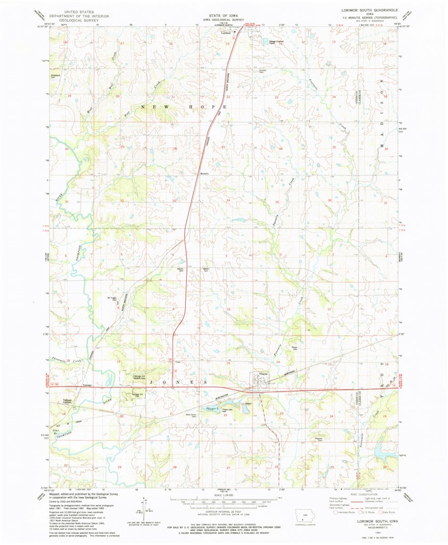 Lorimor South, IA (1983, 24000-Scale) Map by United States Geological ...