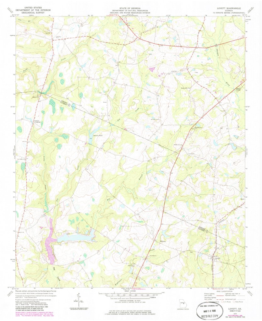 Lovett, GA (1974, 24000-Scale) Map by United States Geological Survey ...