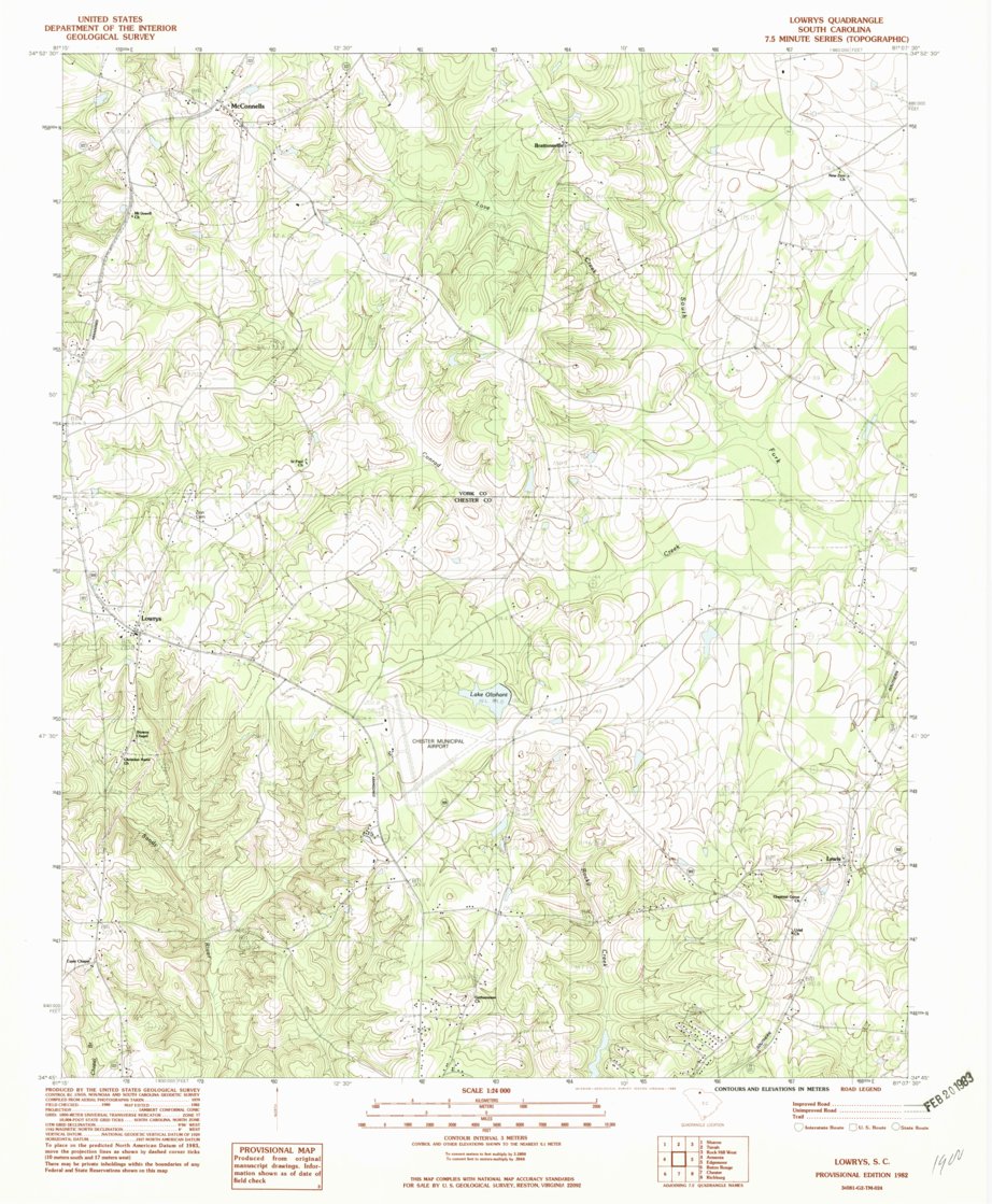 Lowrys, SC (1982, 24000-Scale) Map by United States Geological Survey ...