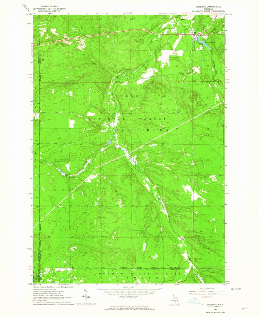 Luzerne, MI (1963, 24000-Scale) Map by United States Geological Survey ...