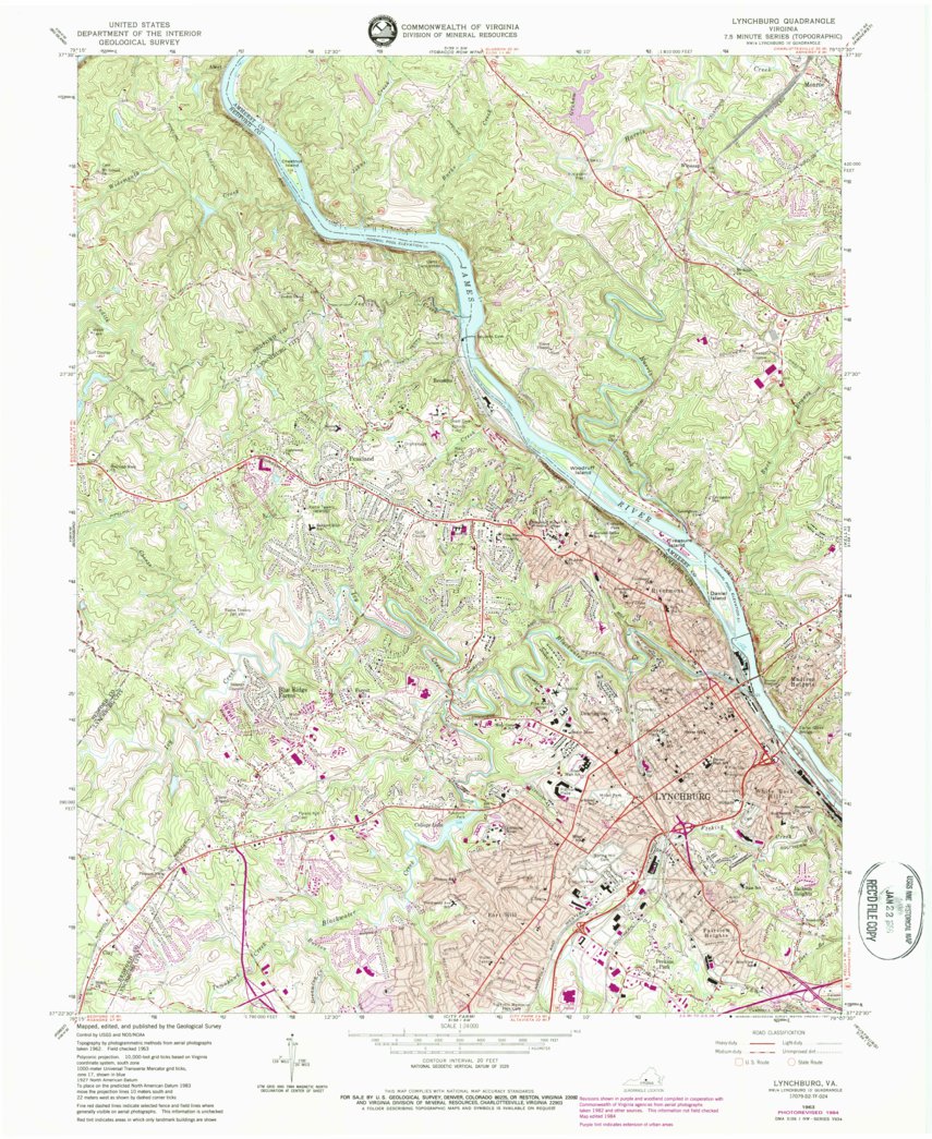 Lynchburg, VA (1963, 24000-Scale) Map by United States Geological ...