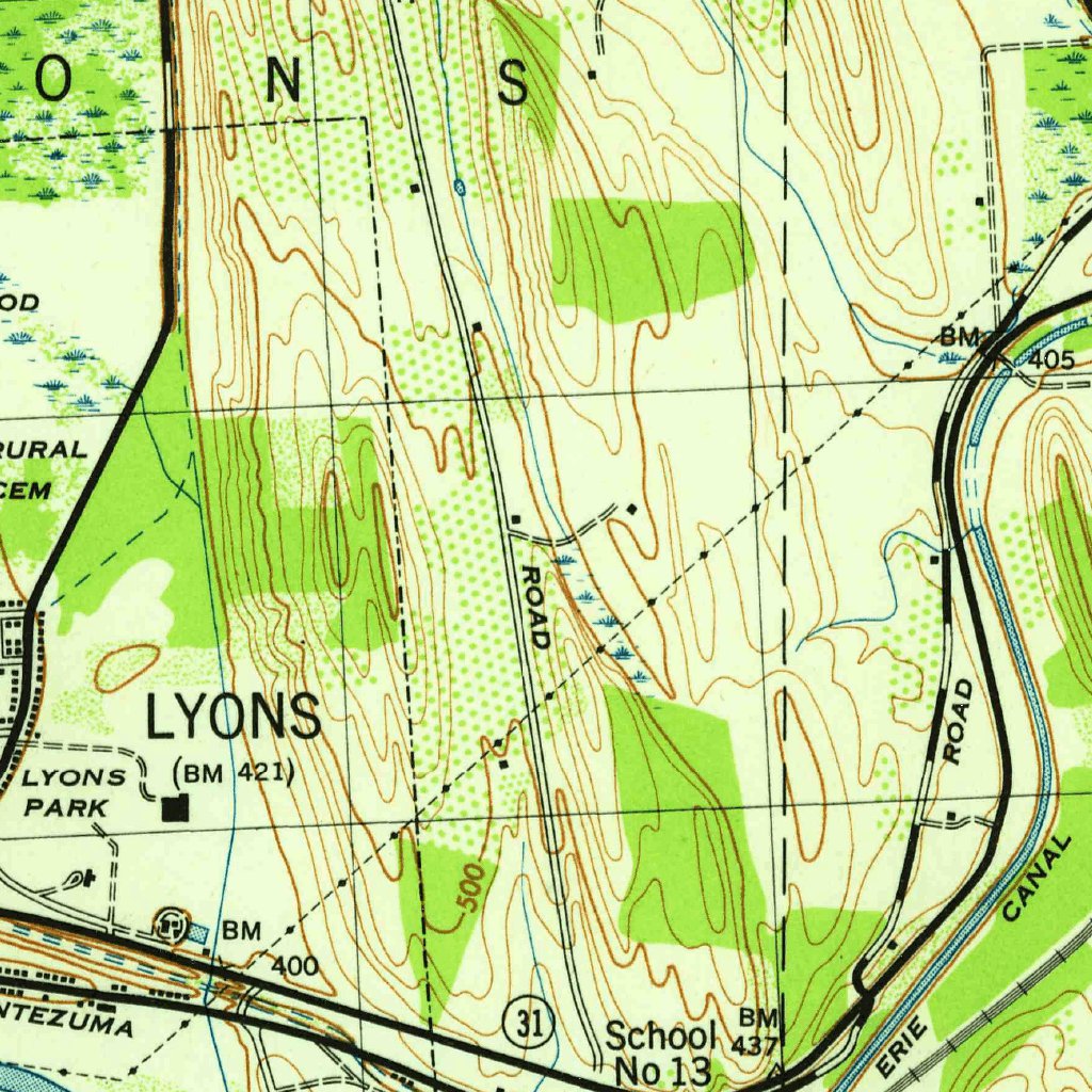 Lyons, NY (1943, 31680-Scale) Map by United States Geological Survey ...
