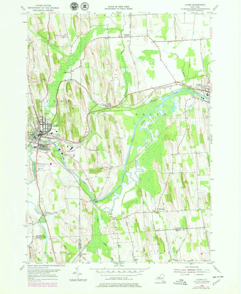Lyons, NY (1953, 24000-Scale) Map by United States Geological Survey ...