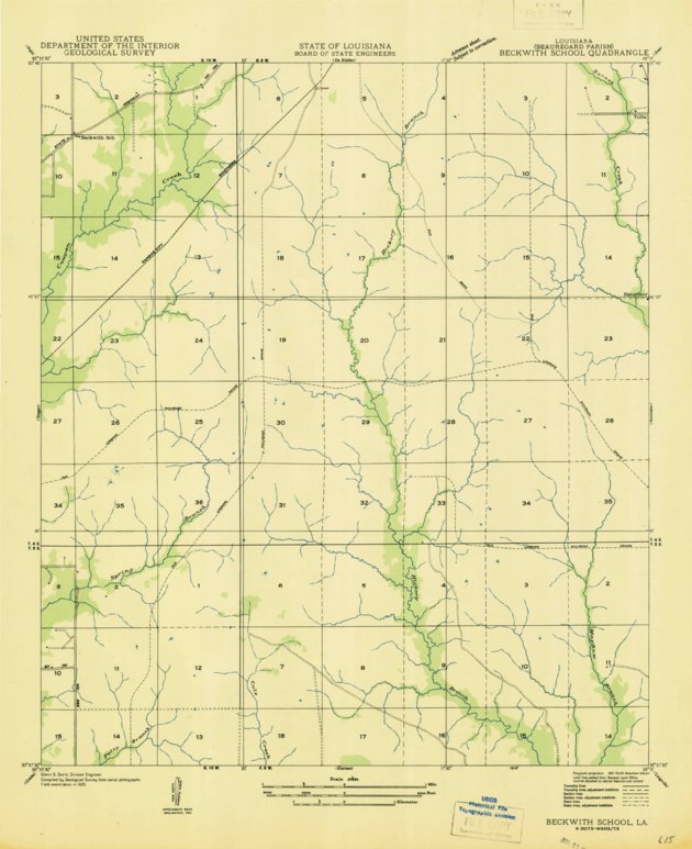 Mach Branch, LA (1947, 31680-Scale) Map by United States Geological ...