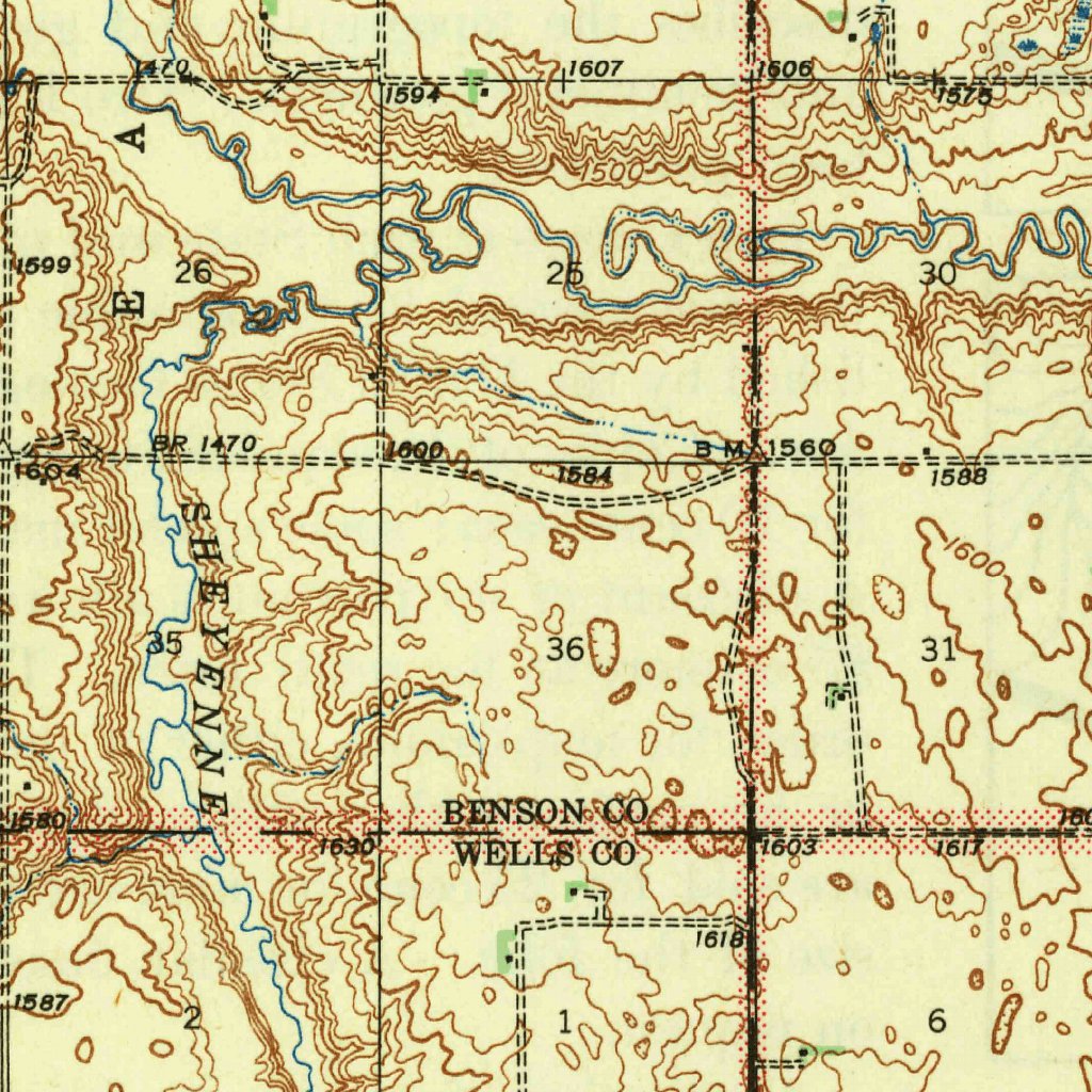 Maddock, ND (1945, 62500-Scale) Map by United States Geological Survey ...
