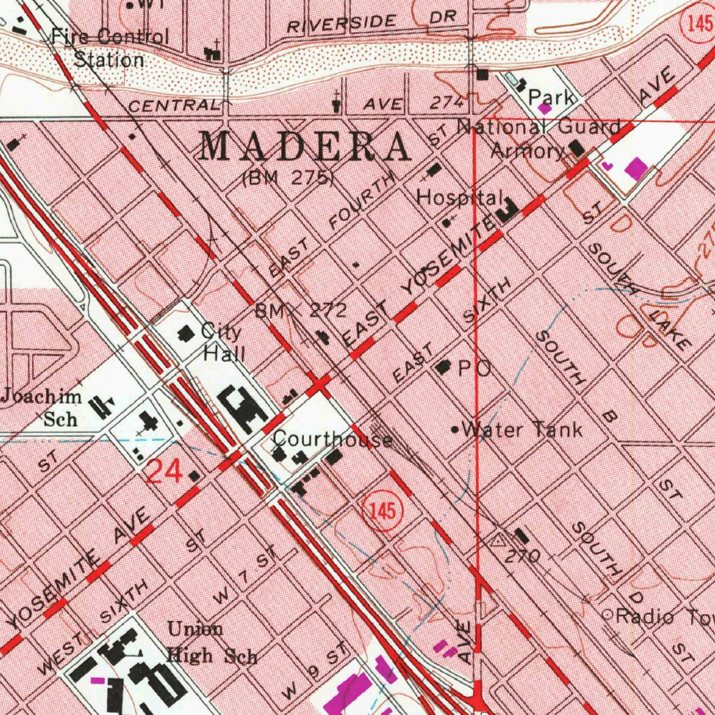Madera, CA (1963, 24000-Scale) Map by United States Geological Survey ...