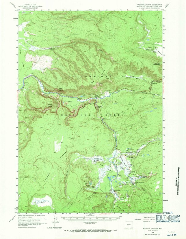 Madison Junction, WY (1958, 62500-Scale) Map by United States ...