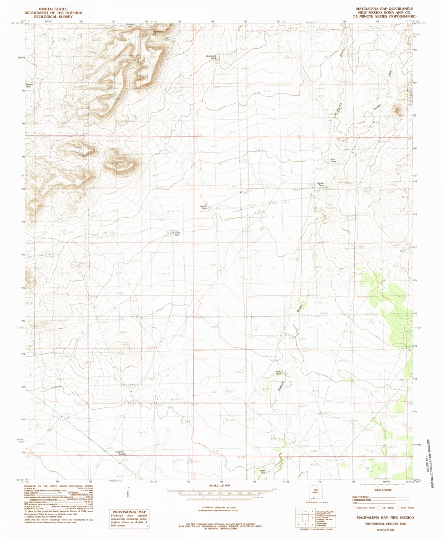 Magdalena Gap, NM (1985, 24000-Scale) Map by United States Geological ...