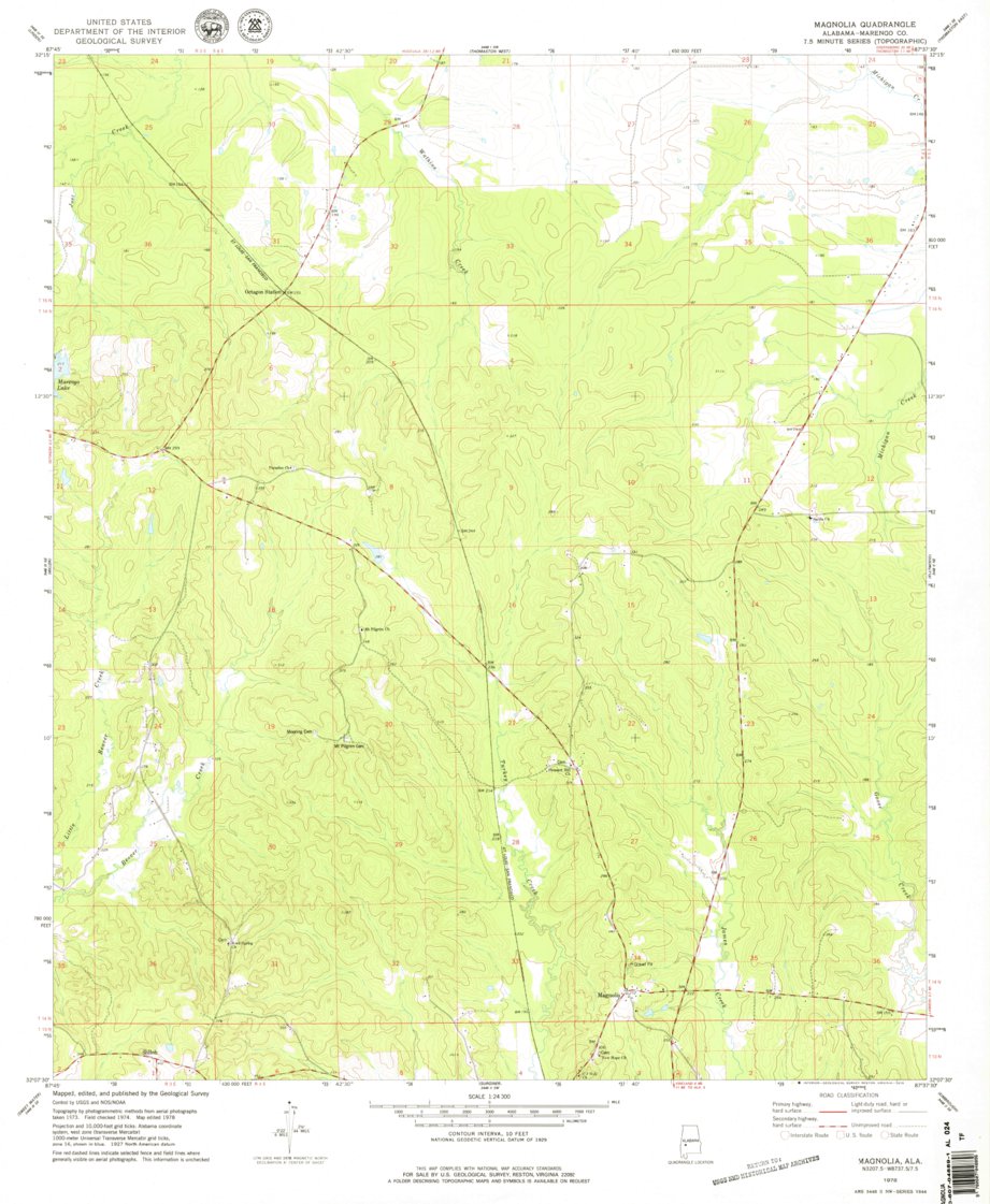 Magnolia, AL (1978, 24000-Scale) Map by United States Geological Survey ...