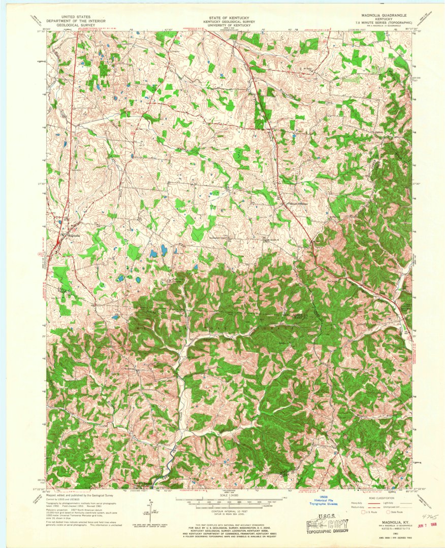 Magnolia, KY (1961, 24000-Scale) Map by United States Geological Survey ...