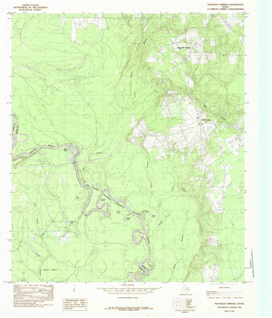 Magnolia Springs, TX (1984, 24000-Scale) Map by United States ...