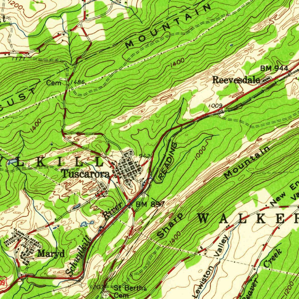 Mahanoy, PA (1955, 62500-Scale) Map by United States Geological Survey ...