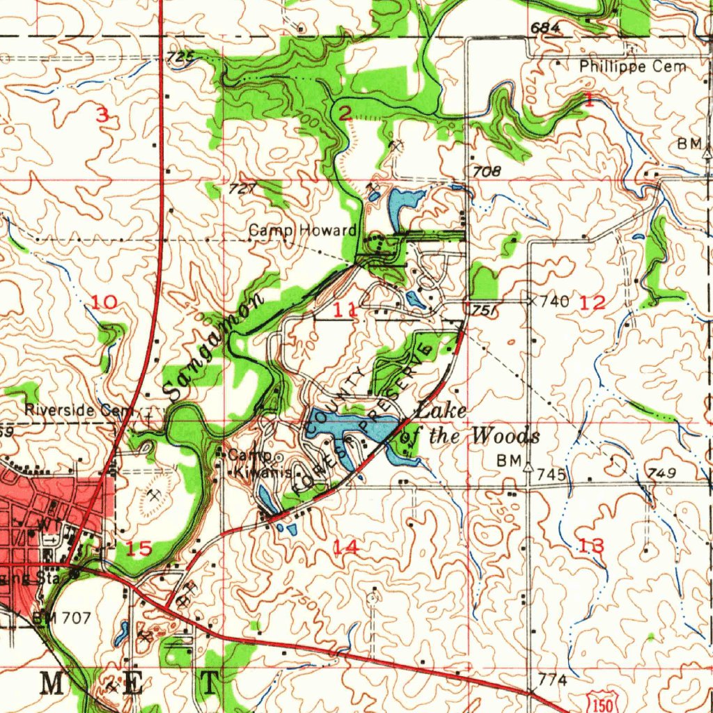 Mahomet, IL (1957, 62500-Scale) Map by United States Geological Survey ...