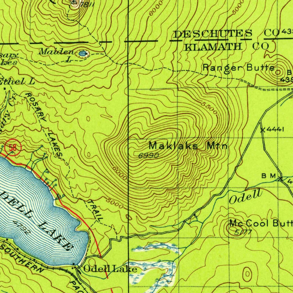 Maiden Peak, OR (1930, 125000-Scale) Map by United States Geological ...