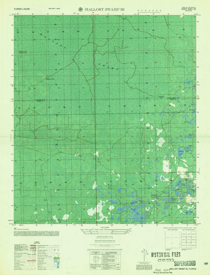 Mallory Swamp SE, FL (1956, 25000-Scale) Map by United States ...