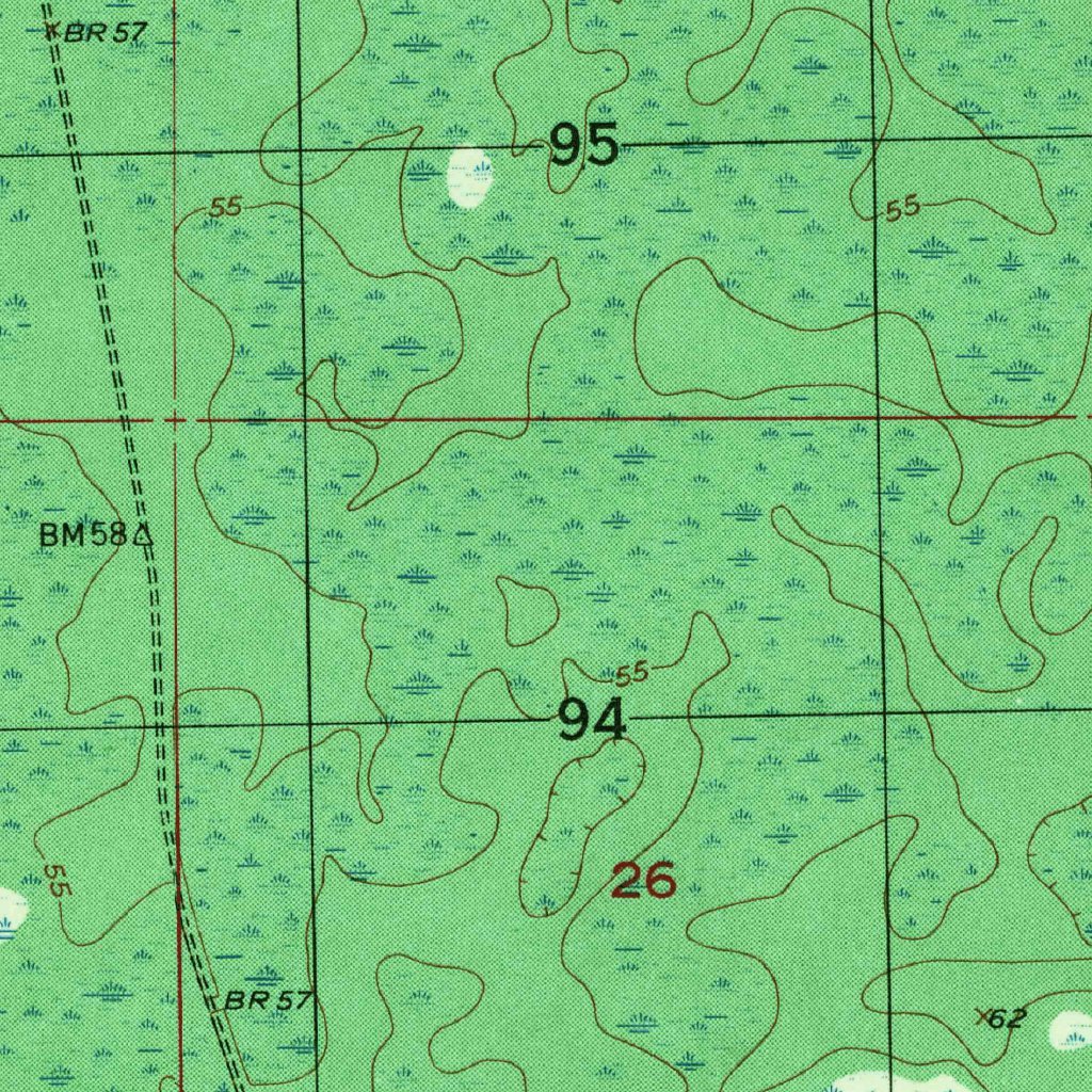 Mallory Swamp SE, FL (1956, 25000-Scale) Map by United States ...