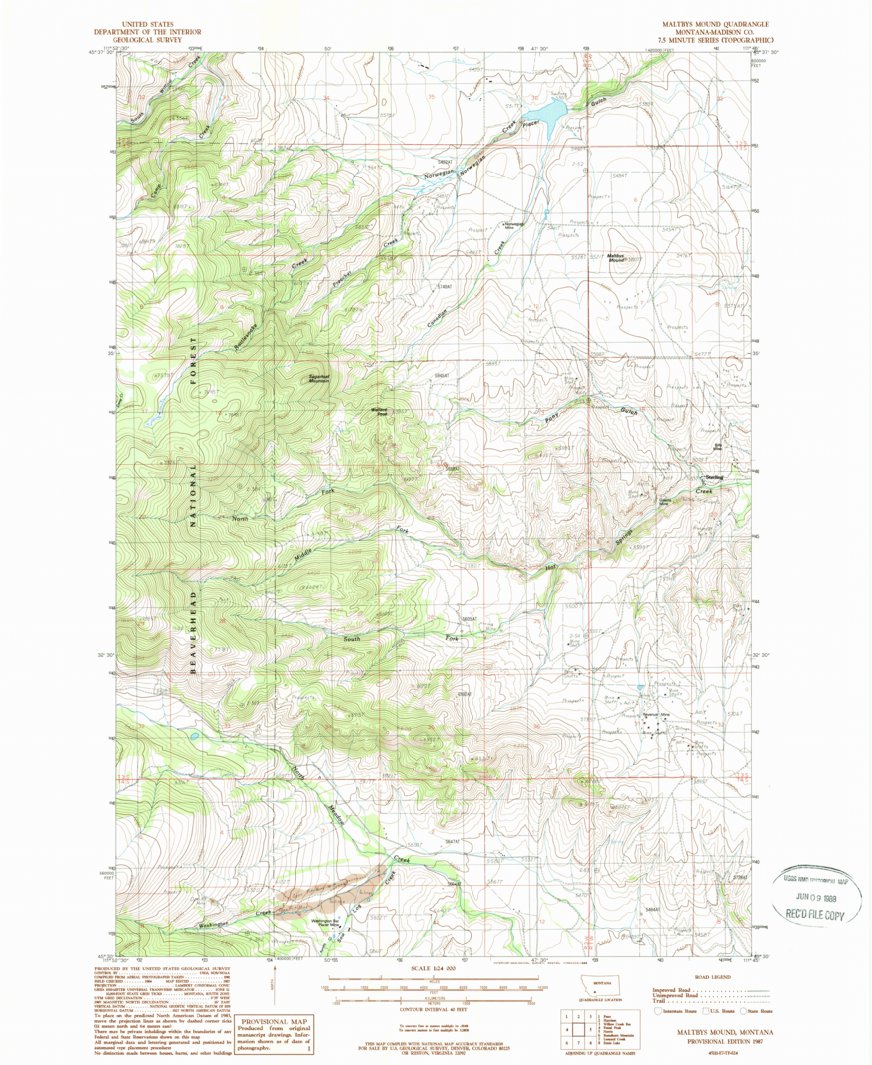 Maltbys Mound, MT (1987, 24000-Scale) Map by United States Geological ...
