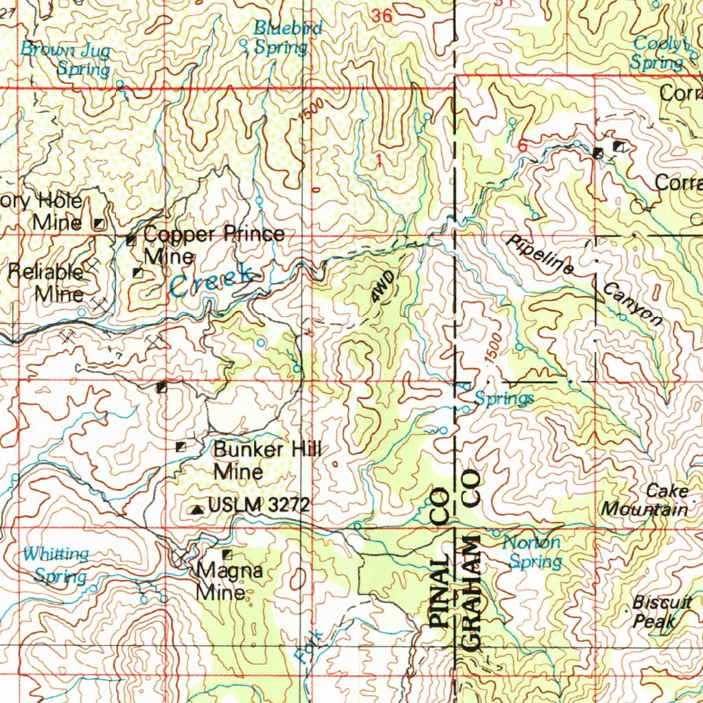 Mammoth, AZ (1986, 100000-Scale) Map by United States Geological Survey ...