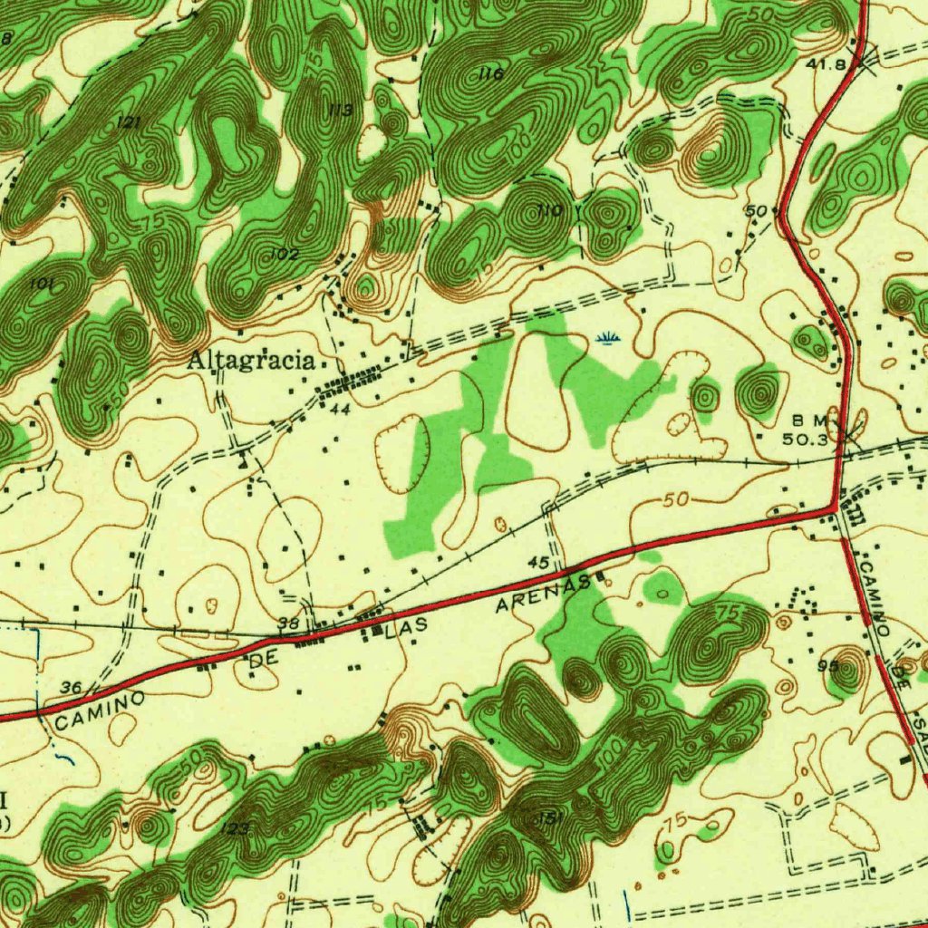 Manati, PR (1942, 30000-Scale) Map by United States Geological Survey ...