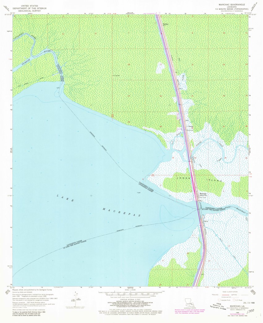 Manchac, LA (1968, 24000-Scale) Map by United States Geological Survey ...