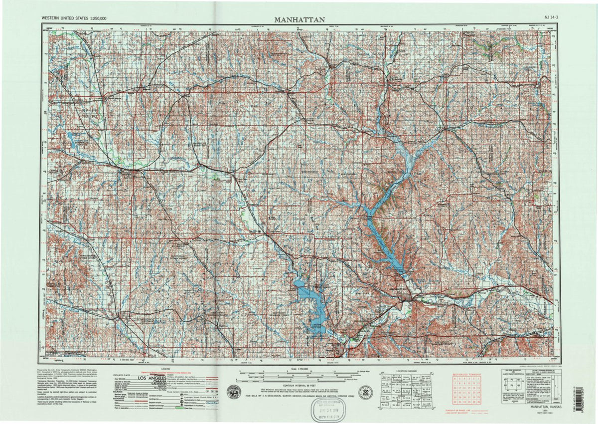 Manhattan, KS (1955, 250000-Scale) Map by United States Geological ...