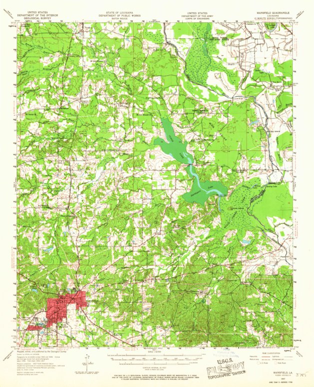 Mansfield, LA (1957, 62500-Scale) Map by United States Geological ...
