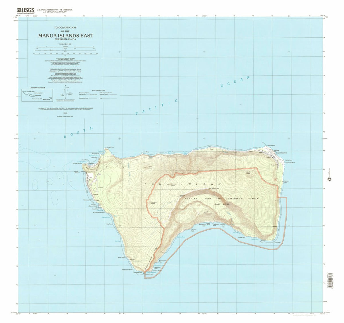 Manua Islands East, AS (2001, 24000-Scale) Map by United States ...