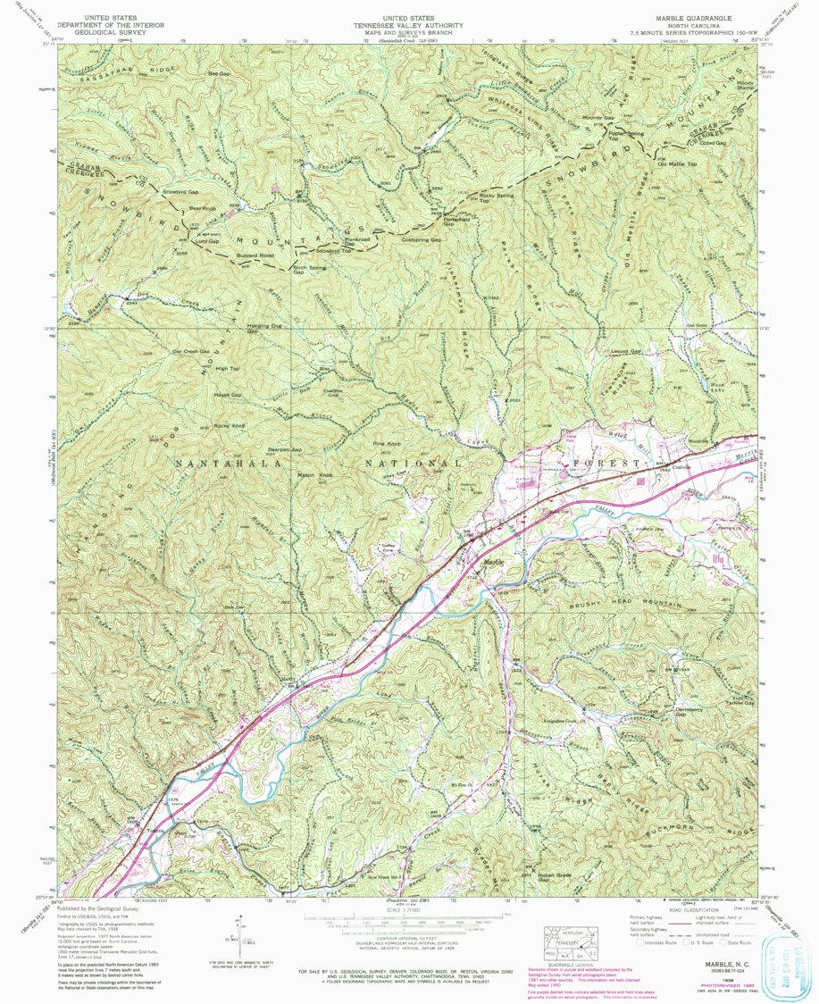 Marble, NC (1938, 24000-Scale) Map by United States Geological Survey ...