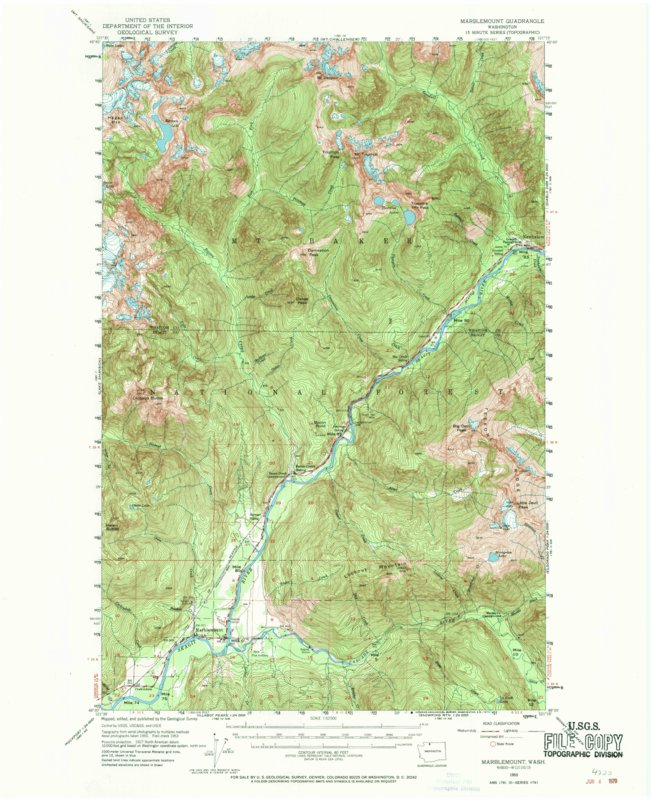 Marblemount, WA (1953, 62500-Scale) Map by United States Geological ...