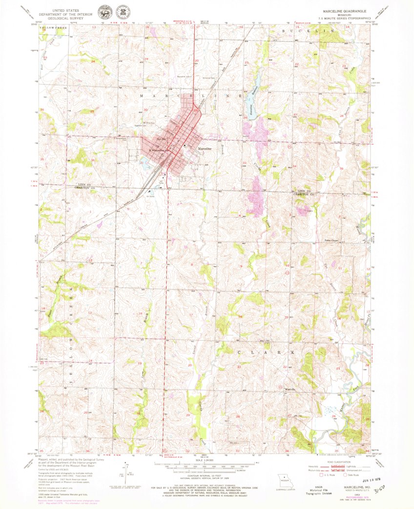 Marceline, MO (1953, 24000-Scale) Map by United States Geological ...