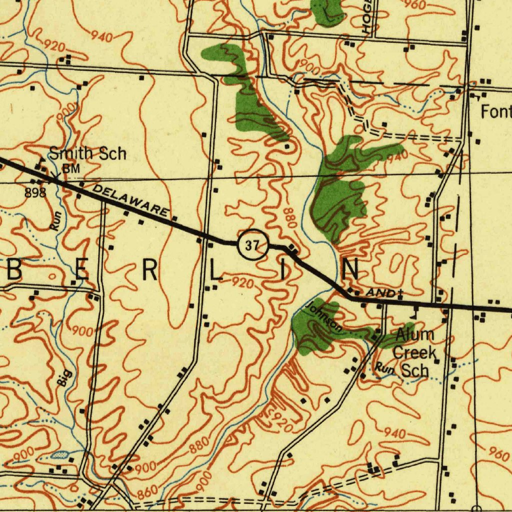 Marengo, OH (1943, 62500-Scale) Map by United States Geological Survey ...