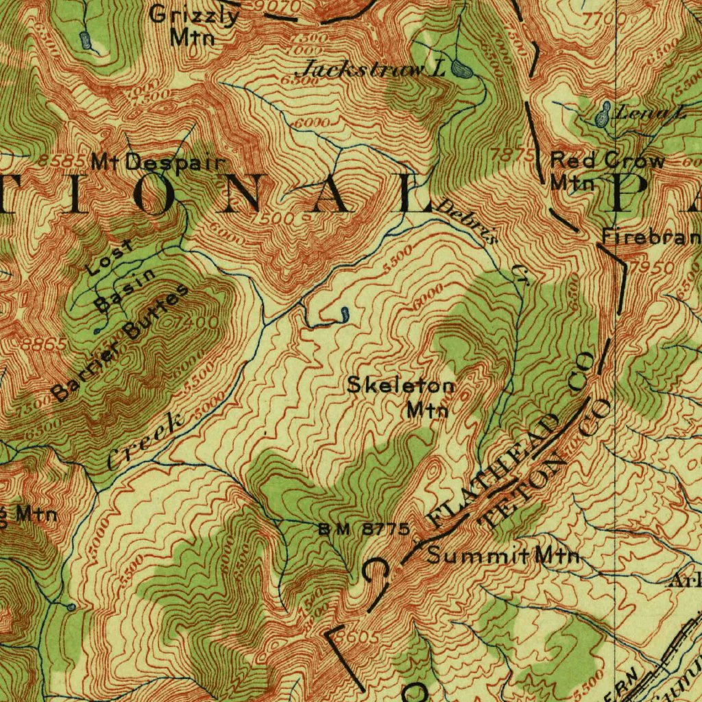 Marias Pass, MT (1913, 125000-Scale) Map by United States Geological ...