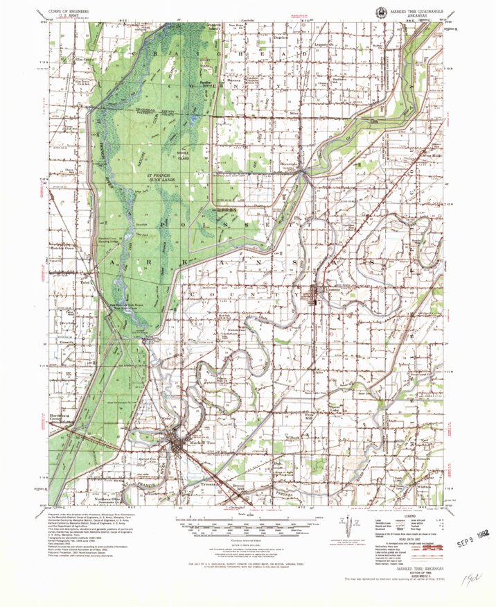 Marked Tree, AR (1956, 62500-Scale) Map by United States Geological ...
