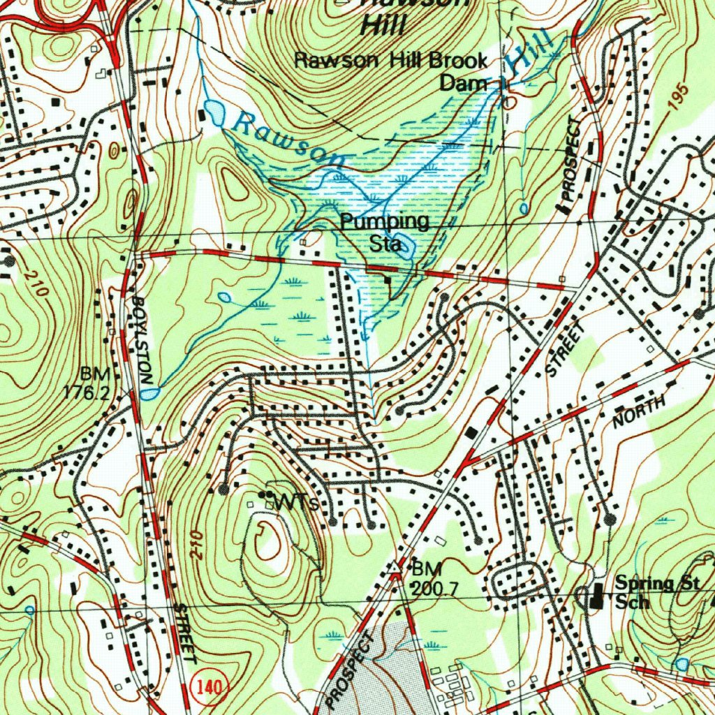 Marlborough, MA (1983, 25000-Scale) Map by United States Geological ...