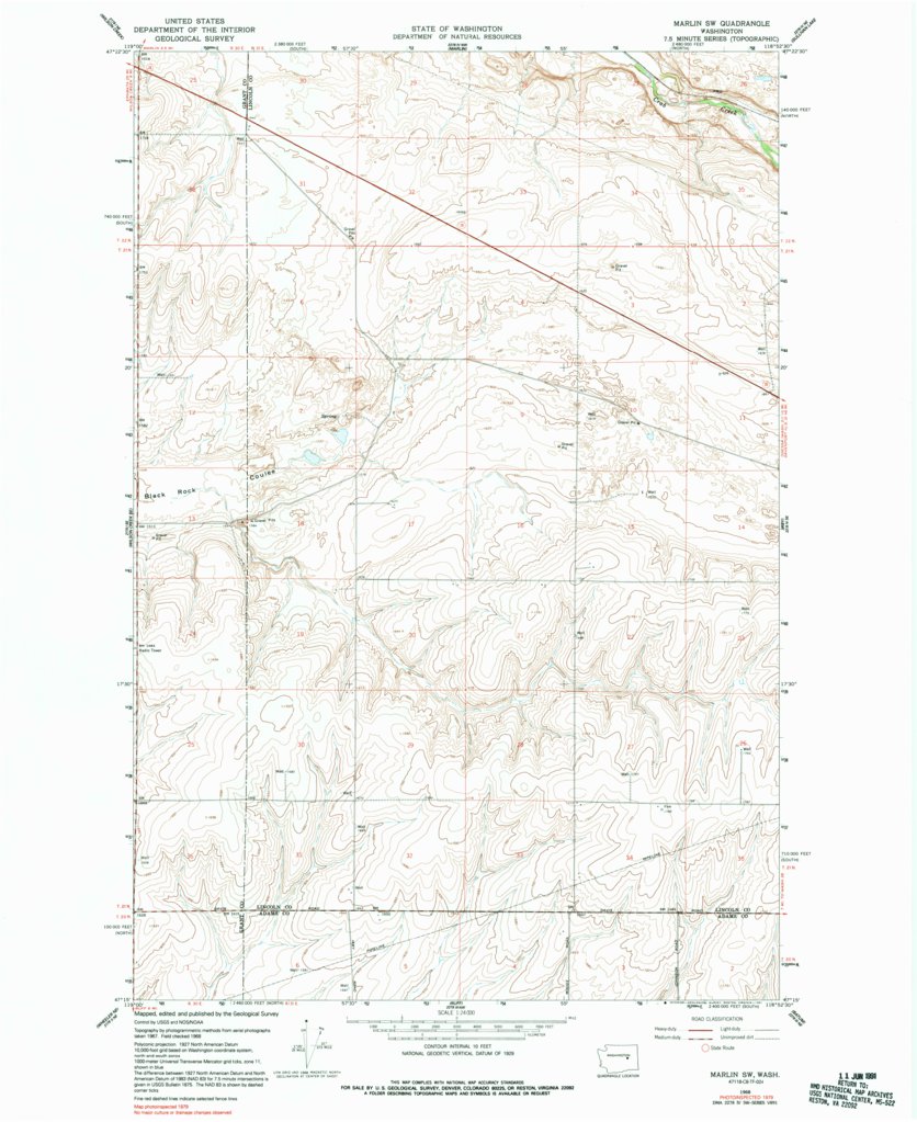 Marlin SW, WA (1968, 24000-Scale) Map by United States Geological ...