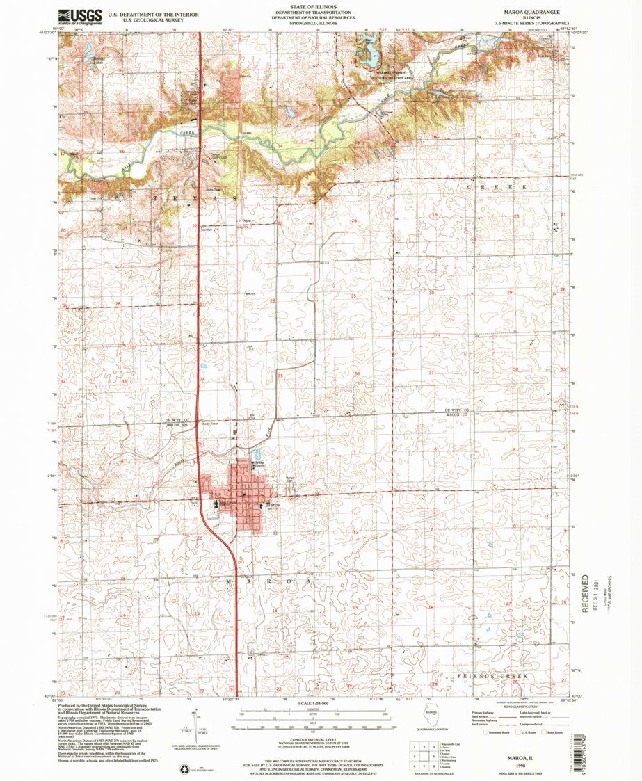 Maroa, IL (1998, 24000-Scale) Map by United States Geological Survey ...