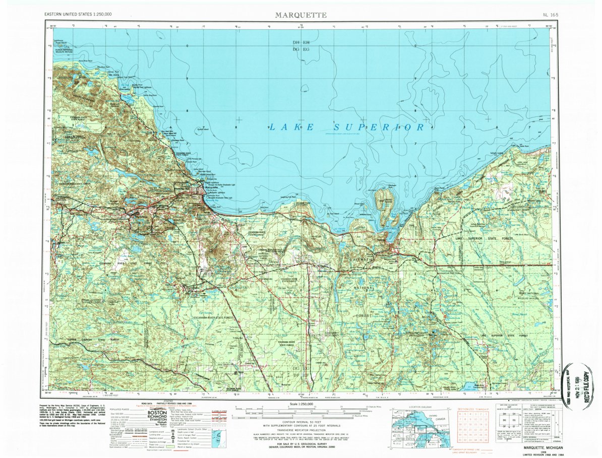 Marquette, MI (1958, 250000-Scale) Map by United States Geological ...