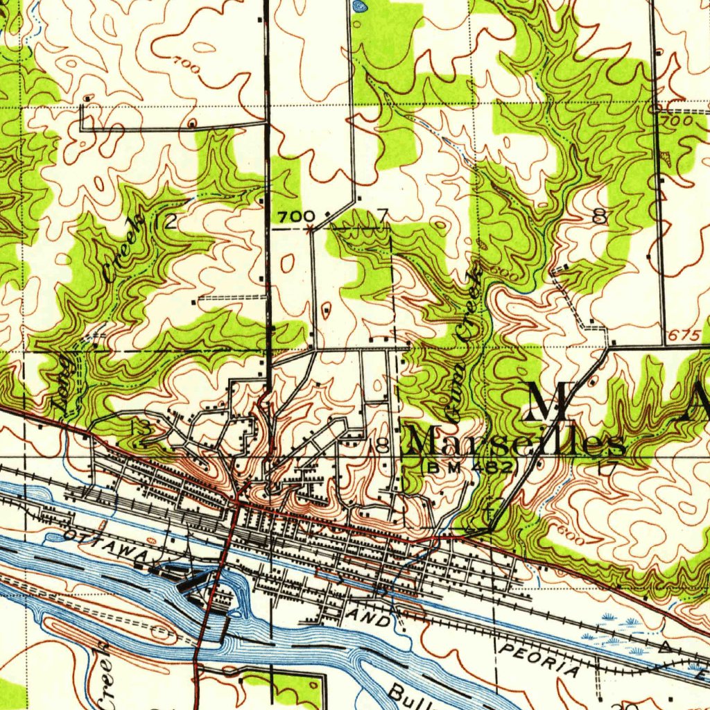 Marseilles, IL (1940, 62500-Scale) Map by United States Geological ...