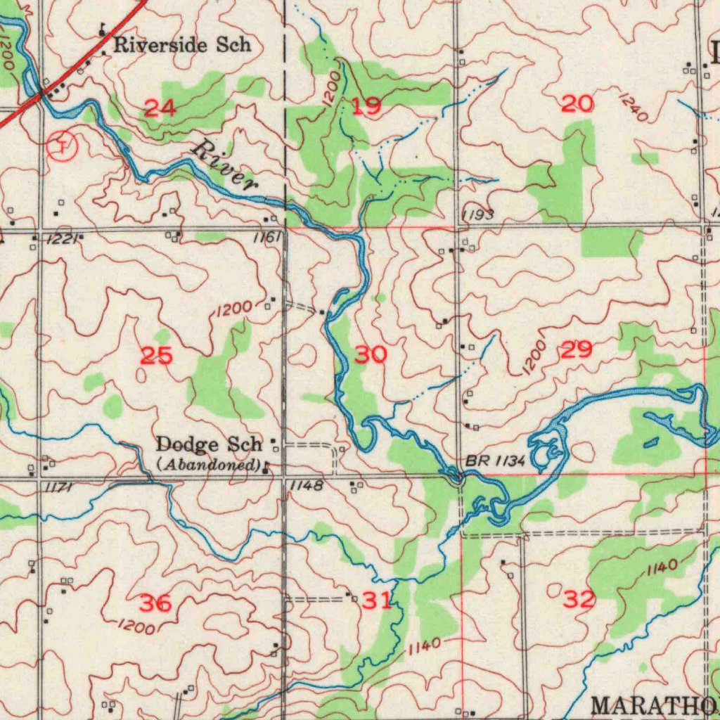 Marsfield, WI (1954, 62500-Scale) Map by United States Geological ...