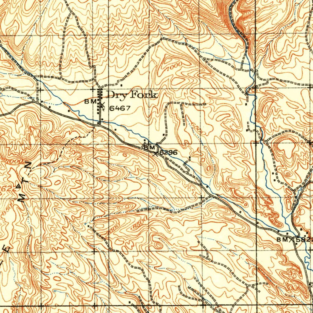 Marsh Peak, UT-WY (1906, 125000-Scale) Map by United States Geological ...