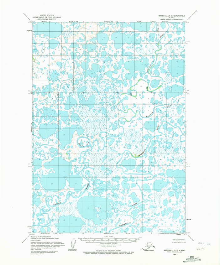 Marshall A-1, AK (1954, 63360-Scale) Map by United States Geological ...