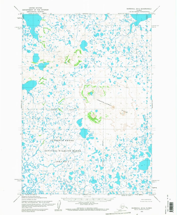 Marshall B-6, AK (1953, 63360-Scale) Map by United States Geological ...