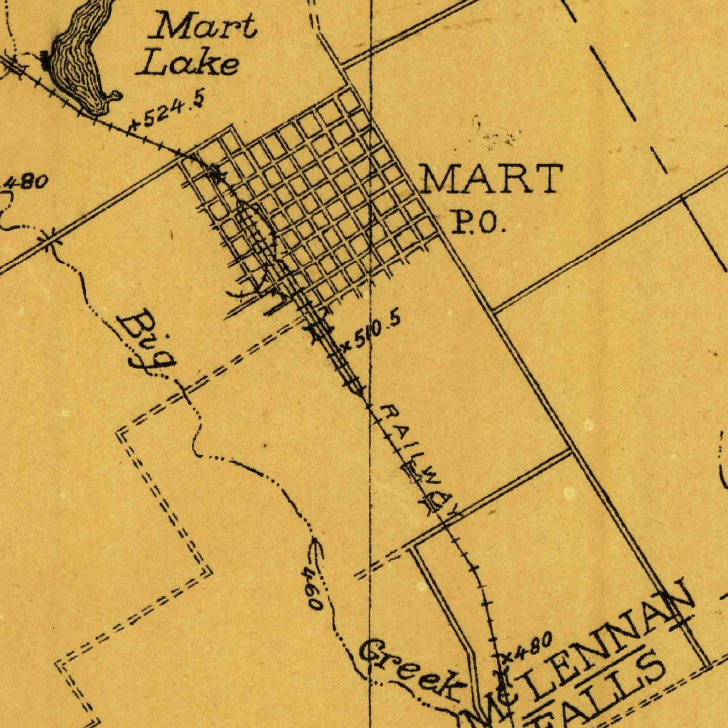 Mart, TX (1920, 62500-Scale) Map by United States Geological Survey ...