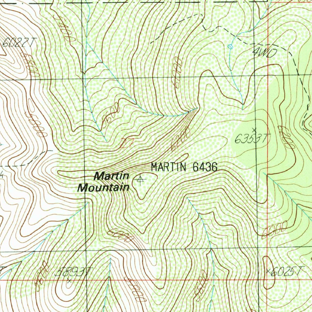 Martin Mountain, AZ (1986, 24000-Scale) Map by United States Geological ...